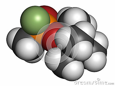 Soman Nerve Agent Molecule (chemical Weapon). 3D Rendering. Atoms Are ...