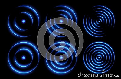 Sonic Wave Light Effect, Wireless Network Signal Icons, Glowing ...