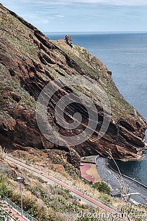 Cliff Erosion, Madeira Island Beach Royalty-Free Stock Photography ...