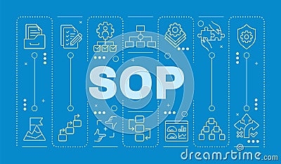SOP Blue Word Concept Cartoon Vector | CartoonDealer.com #340639839