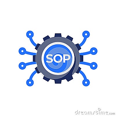 SOP Icon With A Gear Cartoon Vector | CartoonDealer.com #258356045
