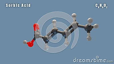 Sorbic Acid Of C6H8O2 3D Conformer Food Additive E200 Isolated ...