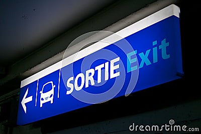 Sortie / Exit Sign Stock Image - Image: 7613721