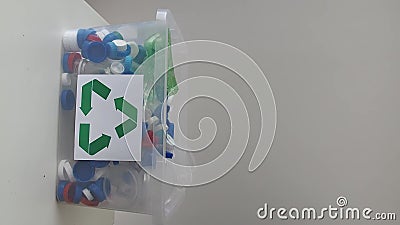 Sorting Plastic Drink Bottle Caps and Lids Recyclable Materials for ...