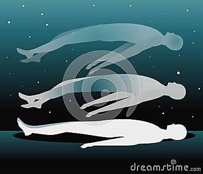 Soul Leaving The Body Into The Astral Plane Vector Illustration ...