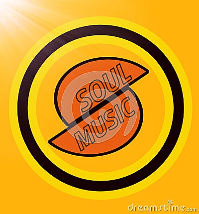Soul Music Logo Offset Circular Symbol Retro Lettering Vector ...
