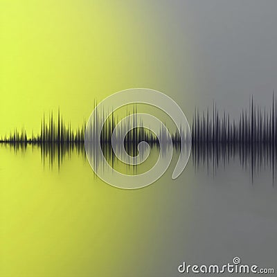 Sound Waves In A Yellow Grey Gradient Background, Audio, Frequency ...