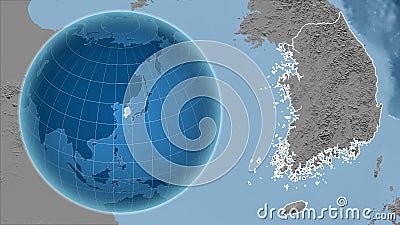 South Korea and Globe. Bumps Stock Video - Video of globe, continent ...