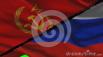 Soviet Russia VS Democratic Russia Flags on a Green Screen Stock Video ...