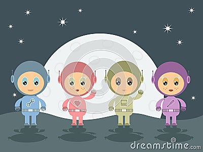 Space Cadets Vector Illustration | CartoonDealer.com #3370506