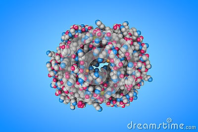 Space-filling Molecular Model Of Human Deoxyhaemoglobin, A Form Of ...