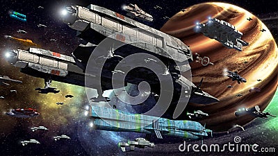 Space Fleet Stock Photo - Image: 8151340
