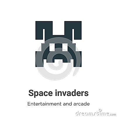 Space Invaders Vector Icon On White Background. Flat Vector Space Invaders Icon Symbol Sign From ...