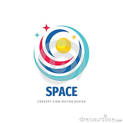 Space Logo Template Design. Universe Concept Sign. Solar System ...
