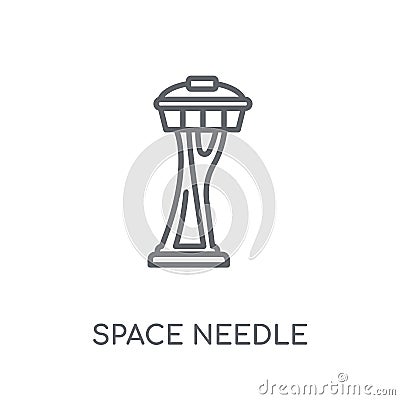 Space Needle Linear Icon. Modern Outline Space Needle Logo Conce ...