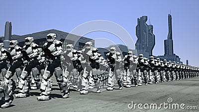 Space Opera: Marching Troopers Stock Video - Video of plating, shield ...