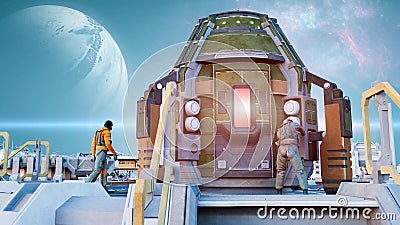 Space Outpost, Conquest Of Space. Scientific Progress. Base Of ...