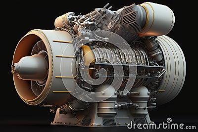 Space Rocket Engine In Full Test Throttle. Generative Ai Stock Image ...