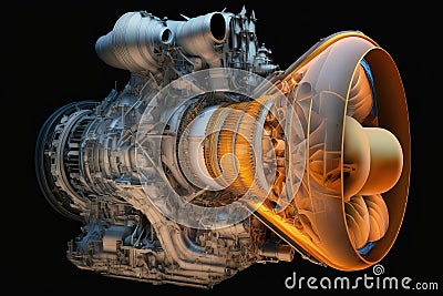 Space Rocket Engine In Full Test Throttle. Generative Ai Royalty-Free ...