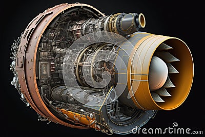 Space Rocket Engine In Full Test Throttle. Generative Ai Royalty-Free ...