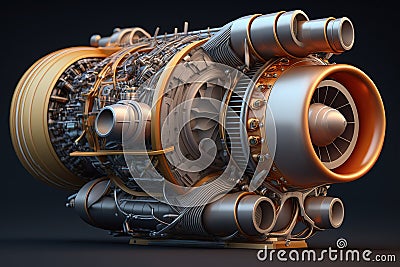 Space Rocket Engine In Full Test Throttle. Generative Ai Stock Photo ...