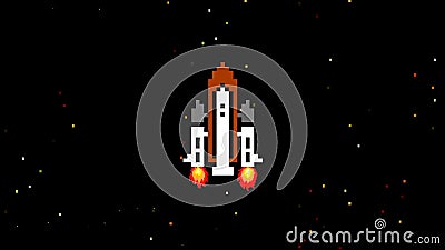Space Shuttle Flying Up in Arcade Game Style in Loop Stock Footage ...