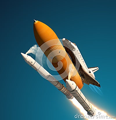 Space Shuttle Solid Rocket Boosters Separation Stock Photography ...