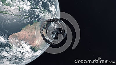 Space Station Rotating in Earth Orbit Stock Video - Video of cosmos ...