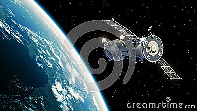 Spacecraft Deploys Solar Panels in Outer Space. 4K Stock Footage ...