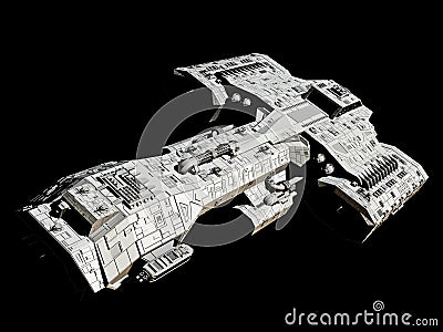 Spaceship On Black - Front Angled View Stock Illustration - Image: 39495850