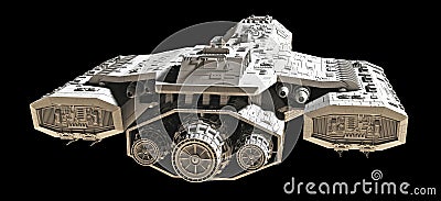 Spaceship On Black - Rear View Stock Illustration - Image: 39388070