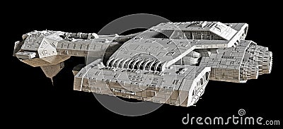 Spaceship On Black - Side View Stock Illustration - Image: 39719021