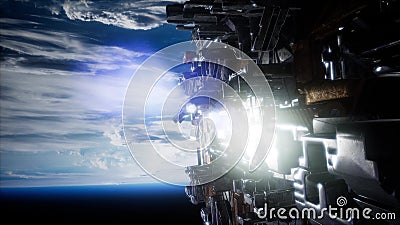 Spaceship with View on Space and Planet Earth Stock Footage - Video of ...