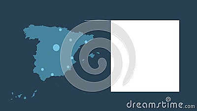 Spain Map Animation With Map Of Europe, Cities And Text Placeholder ...