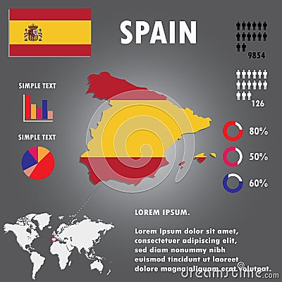 Spain Map Infographics Vector Stock Vector - Image: 51983704