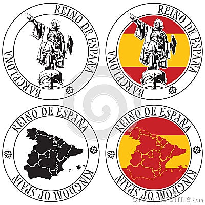 Spanish Stamp Cartoon Vector | CartoonDealer.com #28563215