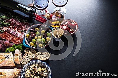 Spanish Tapas , Food Border Background Royalty-Free Stock Image ...