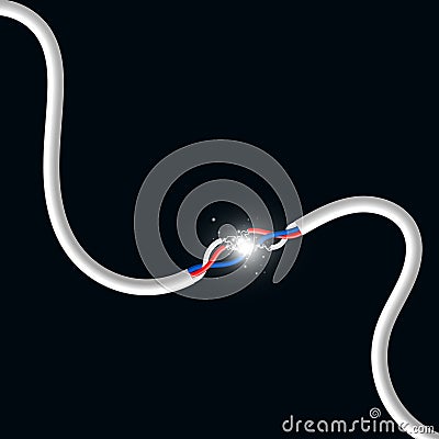 Spark Between Two Wires. Vector Illustration | CartoonDealer.com #69162907