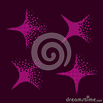 Sparkles Flying Pixel Symbols Cartoon Vector | CartoonDealer.com #62994247
