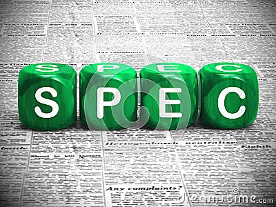 Spec Concept Icon Means Specifications Or Statement Of Work - 3d ...