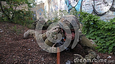 Army Rangers Crawling Toward Enemy Position Stock Video - Video of ...