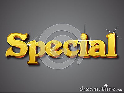 Special Write In Gold 3D Font Royalty Free Stock Image - Image: 20105906