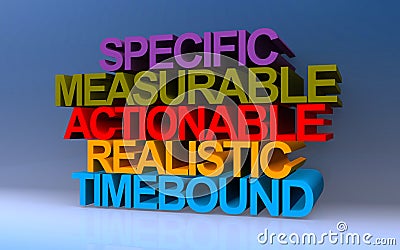 Specific Measurable Actionable Realistic Timebound On Blue Royalty-Free ...