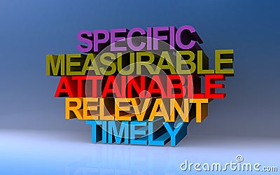 Specific Measurable Attainable Relevant Timely On Blue Royalty-Free ...