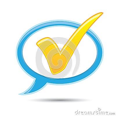 Speech Bubble With Check Mark Cartoon Vector | CartoonDealer.com #37681013