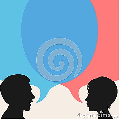 Speech Bubbles With Two People Stock Vector - Image: 39377058