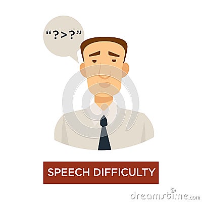 Speech Difficulty Symptom Stroke Sign Disease Prevention Vector ...