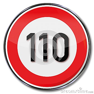 Speed Limit 110 Kmh Vector Illustration | CartoonDealer.com #108057728
