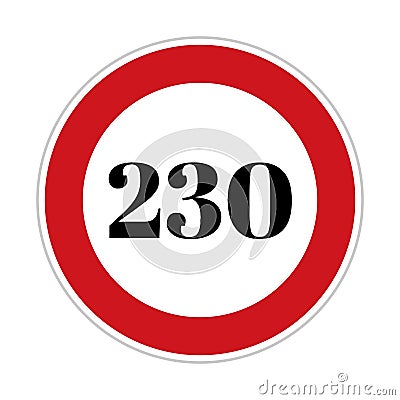 230 Speed Limit Sign Board, Road Side Sign Board For Control Speed ...