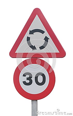 Speed Limit Sign At Roundabout Stock Photo | CartoonDealer.com #127890006